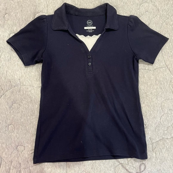 wonder nation | Shirts & Tops | Navy Blue Collared Shirt With Built In ...